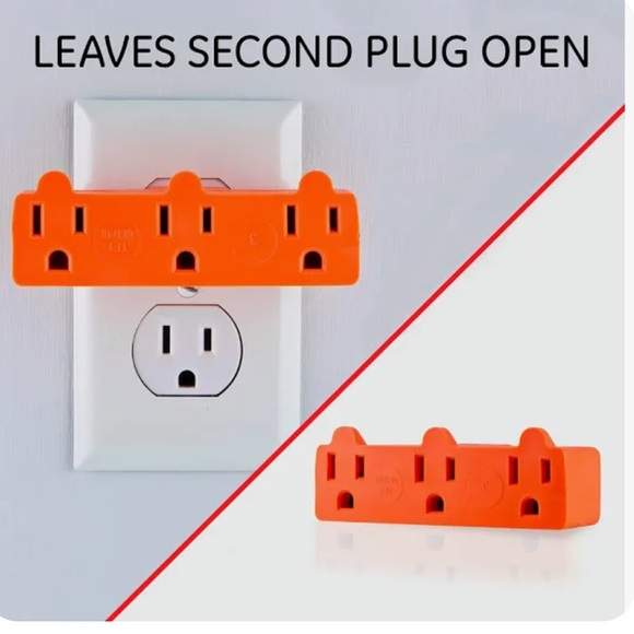 Other | Heavy Duty Orange Grounded Triple Outlet Adapter | Poshmark